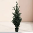 3FT Artificial Cedar Tree, Artificial Topiary Cedar Plants Potted Tree ...