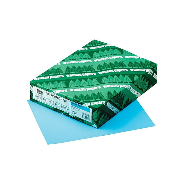 Astrobrights Colored Paper, 24 lb., 8-1/2" x 11" - Lunar Blue, 500 ...