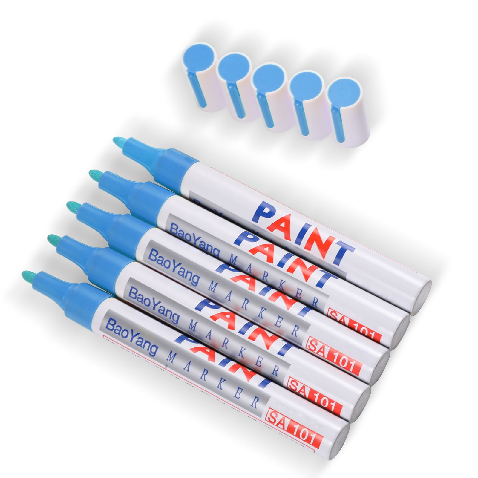 5 Pack Blue Paint Pens Permanent Paint Pens For Rock Painting Stone ...