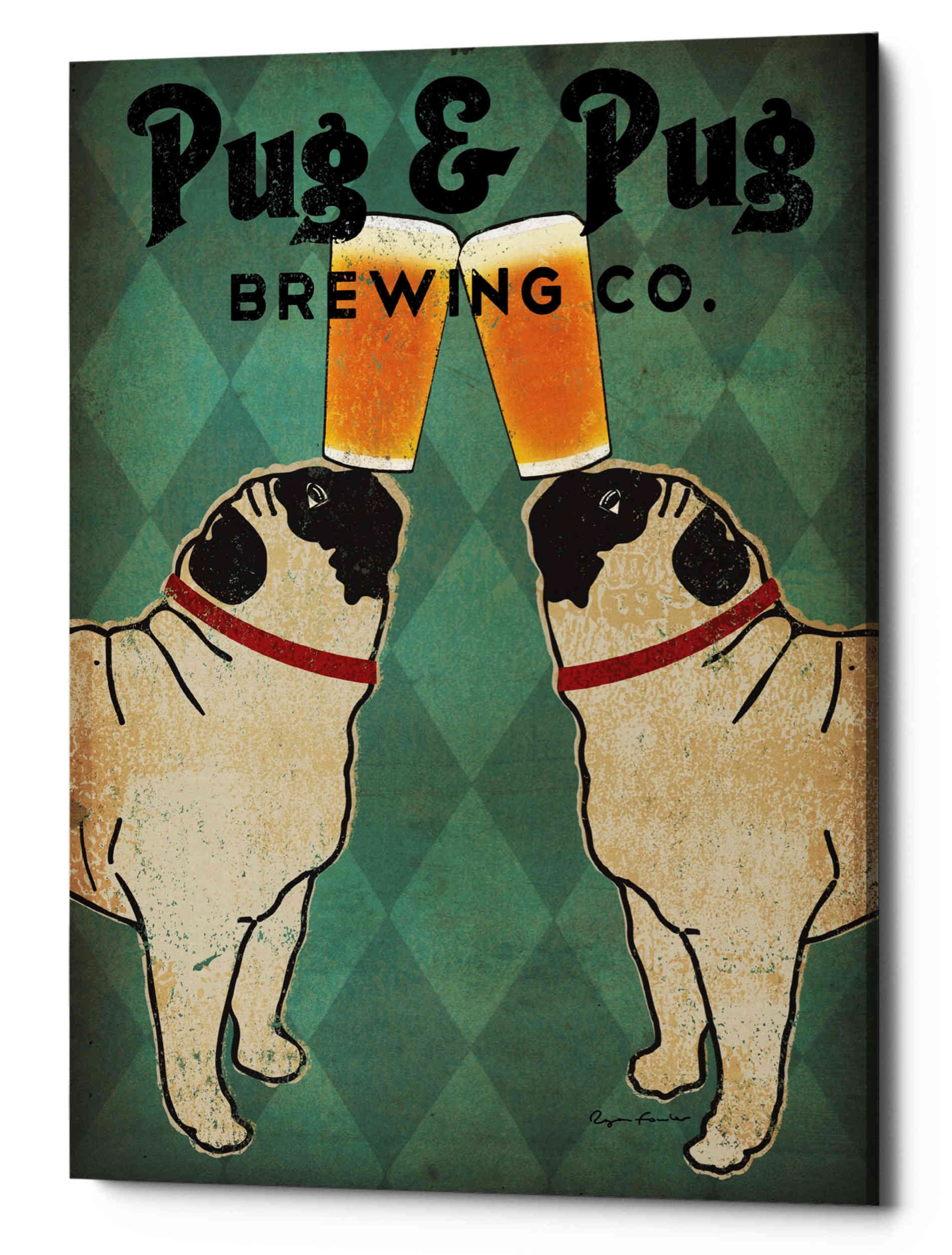 Epic Graffiti 'Pug and Pug Brewing' by Ryan Fowler, Canvas Wall Art, 12 ...