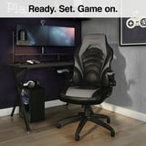 Staples Emerge Vortex Bonded Leather Gaming Chair, Black and Gray, 2 ...