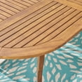 Kalani Outdoor 7 Piece Acacia Wood and Mesh Oval Dining Set, Teak ...