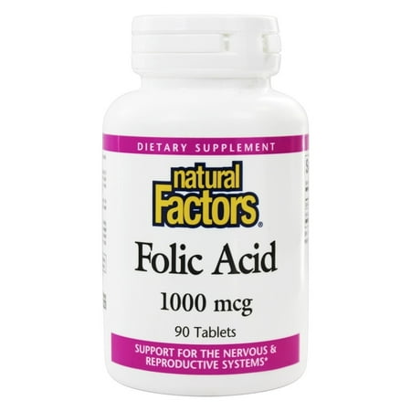 Natural Factors - Folic Acid 1000 mcg. - 90 Tablets - Walmart.com