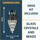AFLighting Sovereign 1-Light Mini Chandelier, Crystal Accents, Antique ...