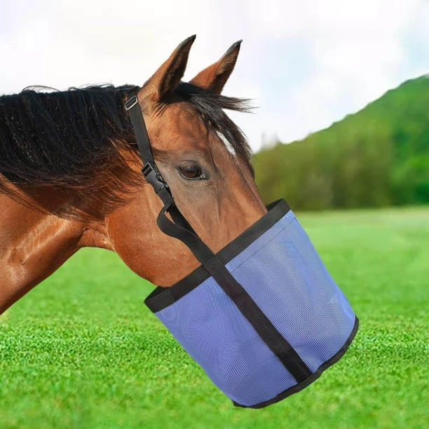 fastboy Horse feed Bag Adjustable PVC Mesh Bag Slow Feeding Grain ...