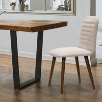 Segura Dining Chair Set of 2 Walnut Finish Upholstered Performance ...