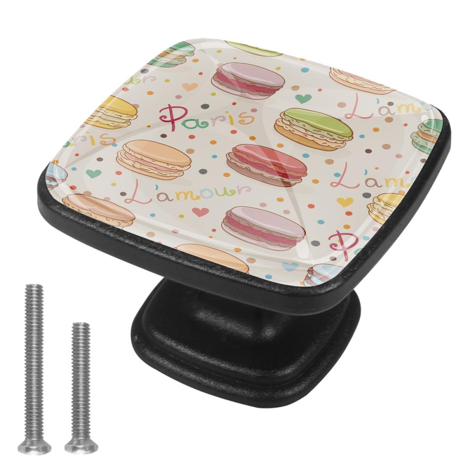 4 Pcs Cabinet Handle Drawer Pulls Seamless Macaron Knobs with Screws ...