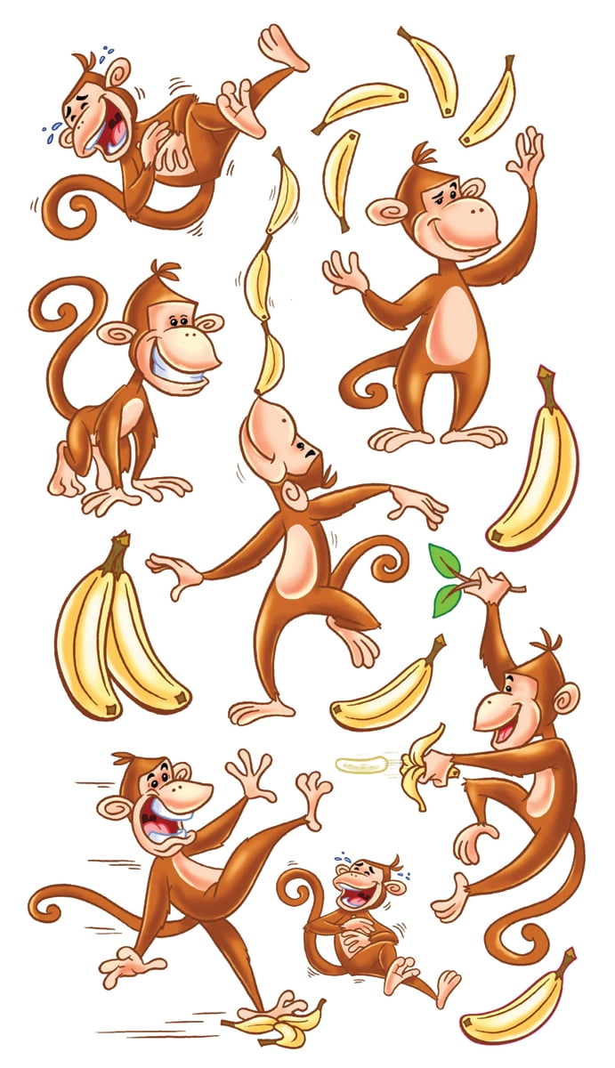 American Crafts Sticko Dancing Monkeys Stickers, 11 Piece - Walmart.com