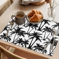 Black Palm Tree Placemats Set of 12 Summer Tropical Tree Coastal Beach ...