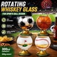 Sports Theme Glass Cup with Base - 10 oz Hand Drawn Baseball Soccer ...