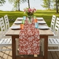 Botanical Rose Burlap Cotton Table Runner 13x70 Inches Long, Vintage ...