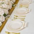 175PCS Ivory Fancy Disposable Dinnerware Set - Ivory Scalloped Plastic ...