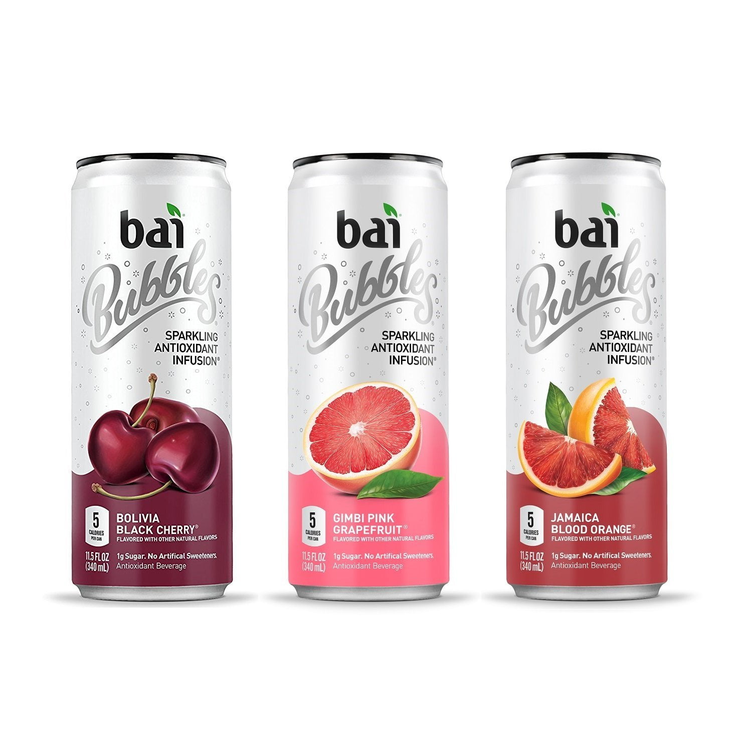 Bai Bubbles 3 Flavor Variety (4 Pack Each Flavor: Black Cherry, Pink ...