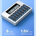 8 Bay AA Batteries or AAA Batteries Smart LCD Display Quick Independent ...