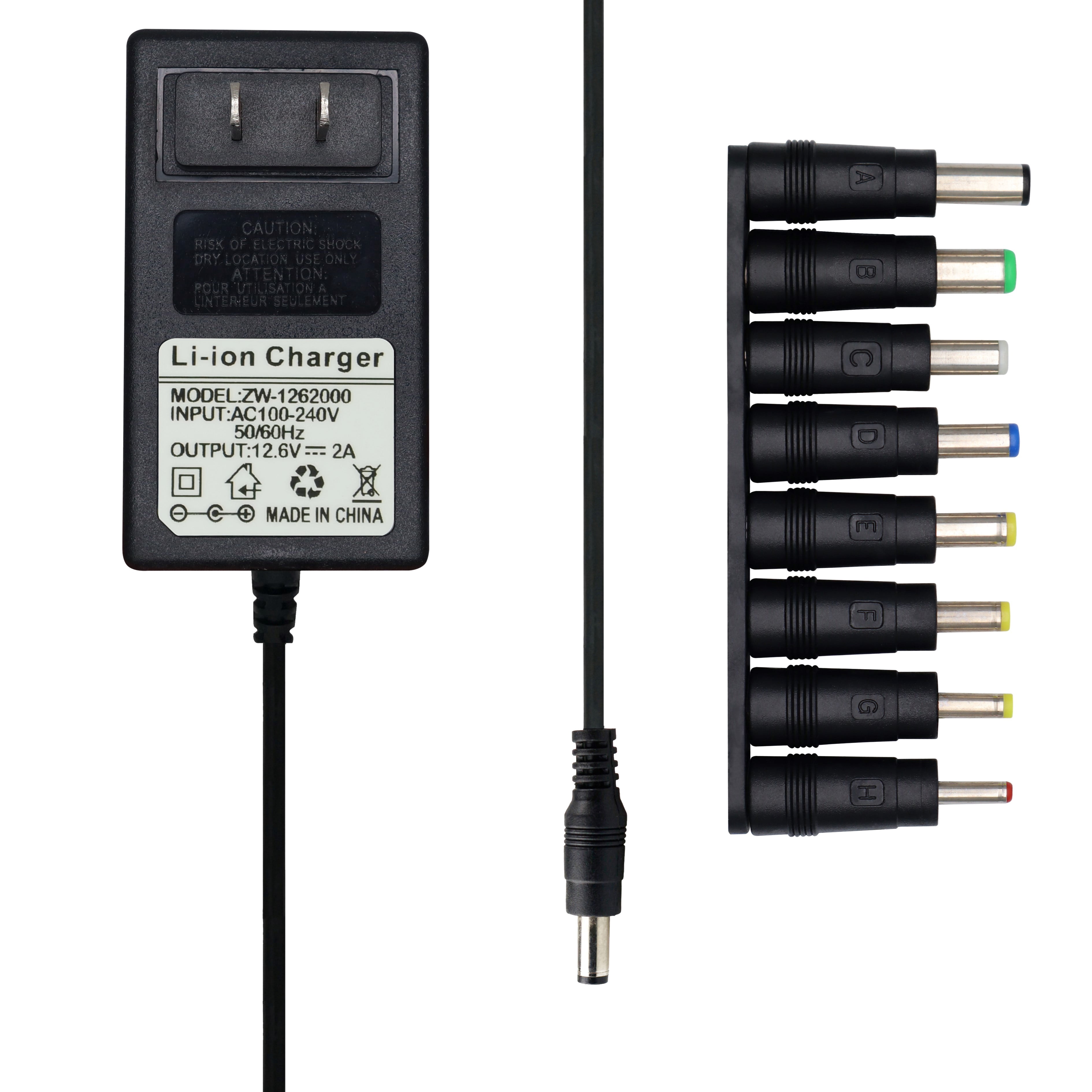 AC to DC 12.6V 2A Wall Charger Adapter Power Supplier for Battery 3S ...