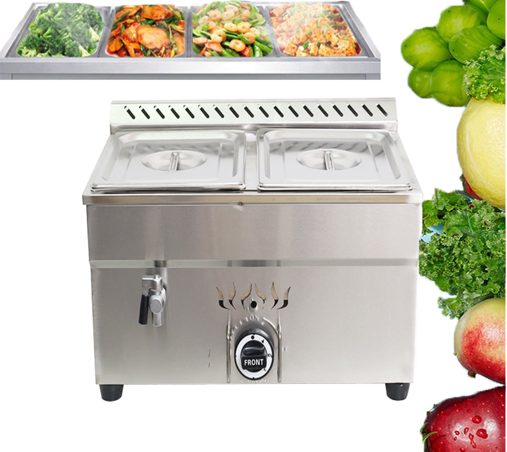 INTBUYING 2 Pans LP Gas Food Warmer Stove Bain-Marie Buffet Heating ...