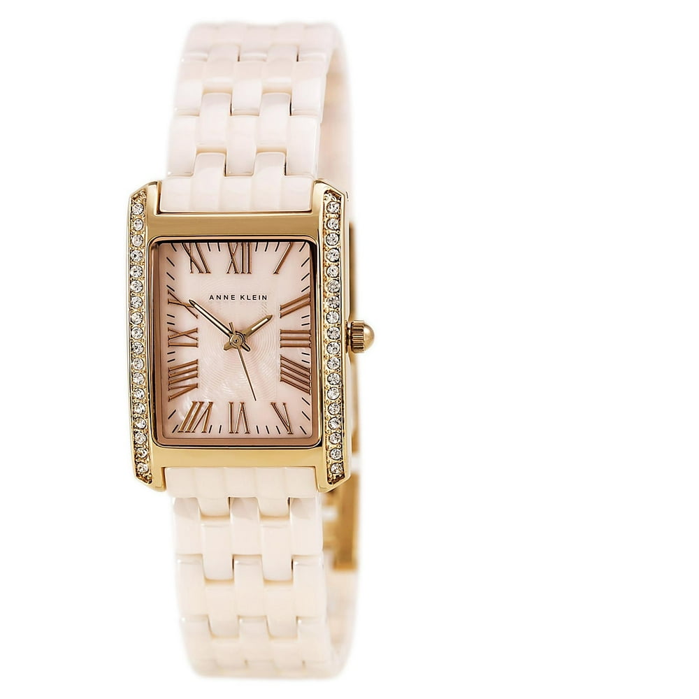 Anne Klein - Anne Klein 2138RGLP Women's Pink Dial Light Pink Ceramic ...