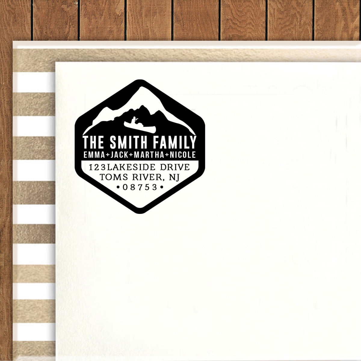 Printtoo Round Custom Family Address Return Rubber Stamp Self Inking ...