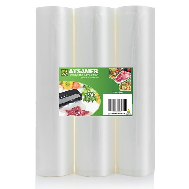 ATSAMFR 3 Packs 8x20 Vacuum Sealer Rolls,Seal a Meal Food Storage ...