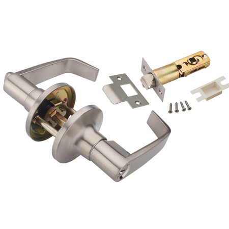 Push Button Handicap Friendly Entry Satin Nickel Lever Handle Door Lock ...