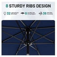 9FT Patio Umbrella Solar Lights, Outdoor Tilt Crank Umbrella for Garden ...