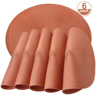 Orange Placemats Set of 6 Table Mats for Dining Tables Woven Washable ...