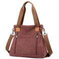PlasMaller Women's Canvas Tote Purses Work Shoulder Crossbody Bag ...