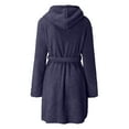 QUNYINEY Blue Women's Robe Short Bathrobe Fleece Solid Sleepwear ...