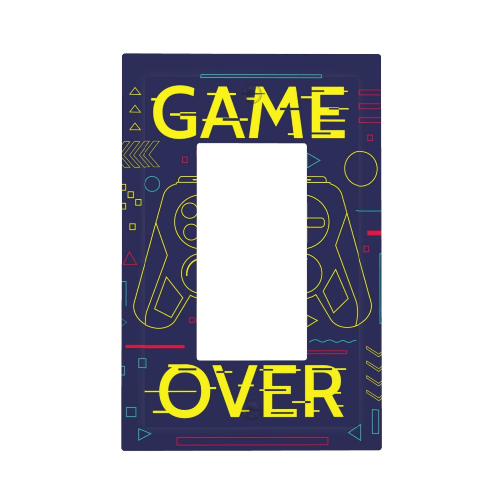 DouZhe 1-Gang Decorator/Rocker Wallplate, Blue Yellow Game Over Poster ...