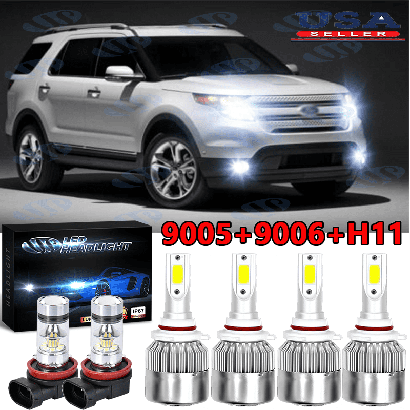 For Ford Explorer 2011 2012 2013 2014 2015 LED Headlight + Fog Light ...