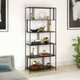 Evelyn&Zoe Cortland 34" Wide Rectangular Bookcase, Blackened Bronze ...