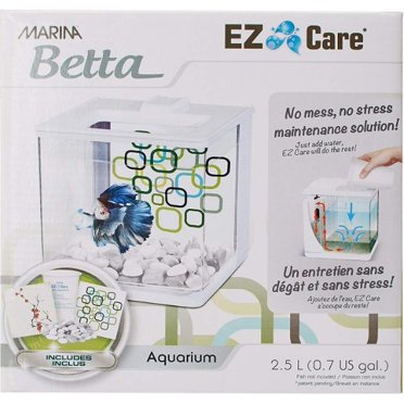 Marina Betta EZ Care 0.5 Gallon Aquarium Starter Kit, White - Walmart.com