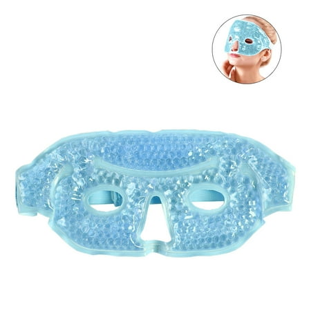 Ice Face/Eye Mask for Woman Man, Heated Warm Cooling Reusable Gel Beads ...