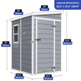 ModFusion 5x4 Ft Storage Shed with Stable Floor Base, Window, Resin ...
