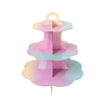 3 Tier Foldable Paper Cupcake Stand Watercolor Print Party Dessert Tray ...