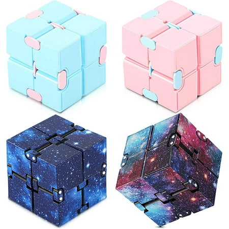 4 Pieces Infinity Fidget Cube Toy Handheld Flip Cube Toy for Stress and ...