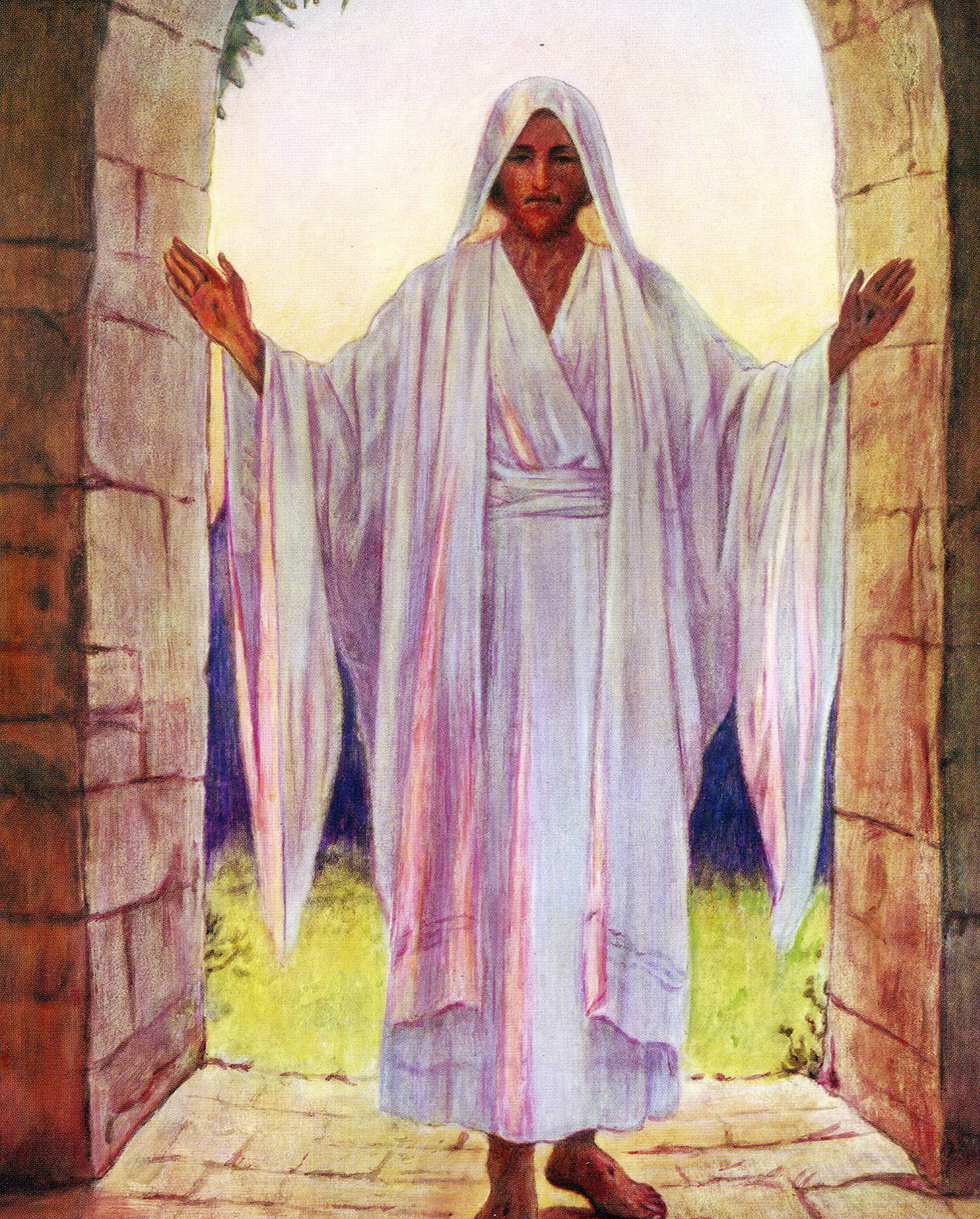 Catholic print picture - Jesus Rises from Dead C - 8" x 10" ready to be ...