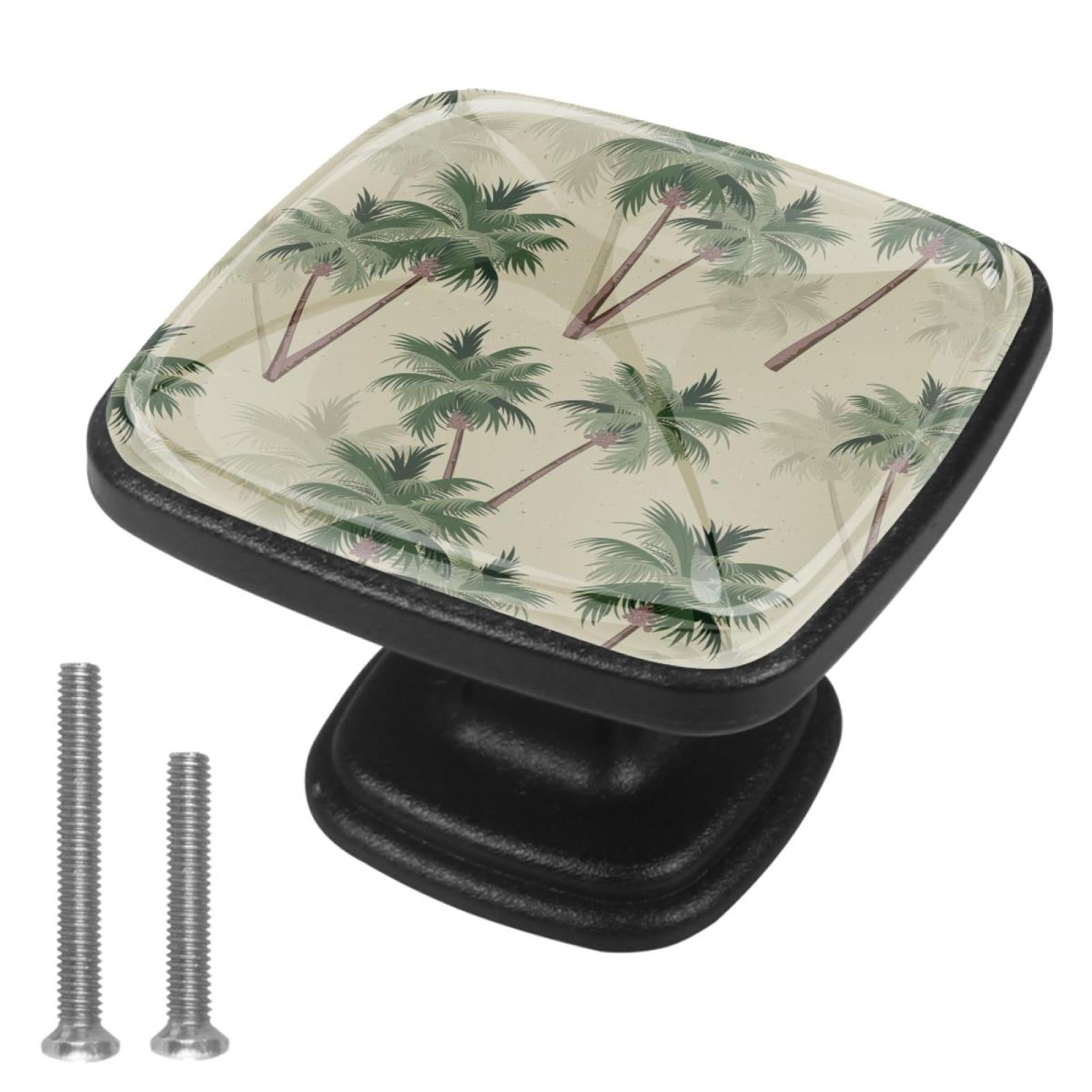 4 Pcs Cabinet Handle Drawer Pulls Tropical Palm Trees Knobs with Screws ...