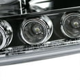 Spec-D Tuning Black R8 Style LED Halo Projector Headlights LED Fog ...