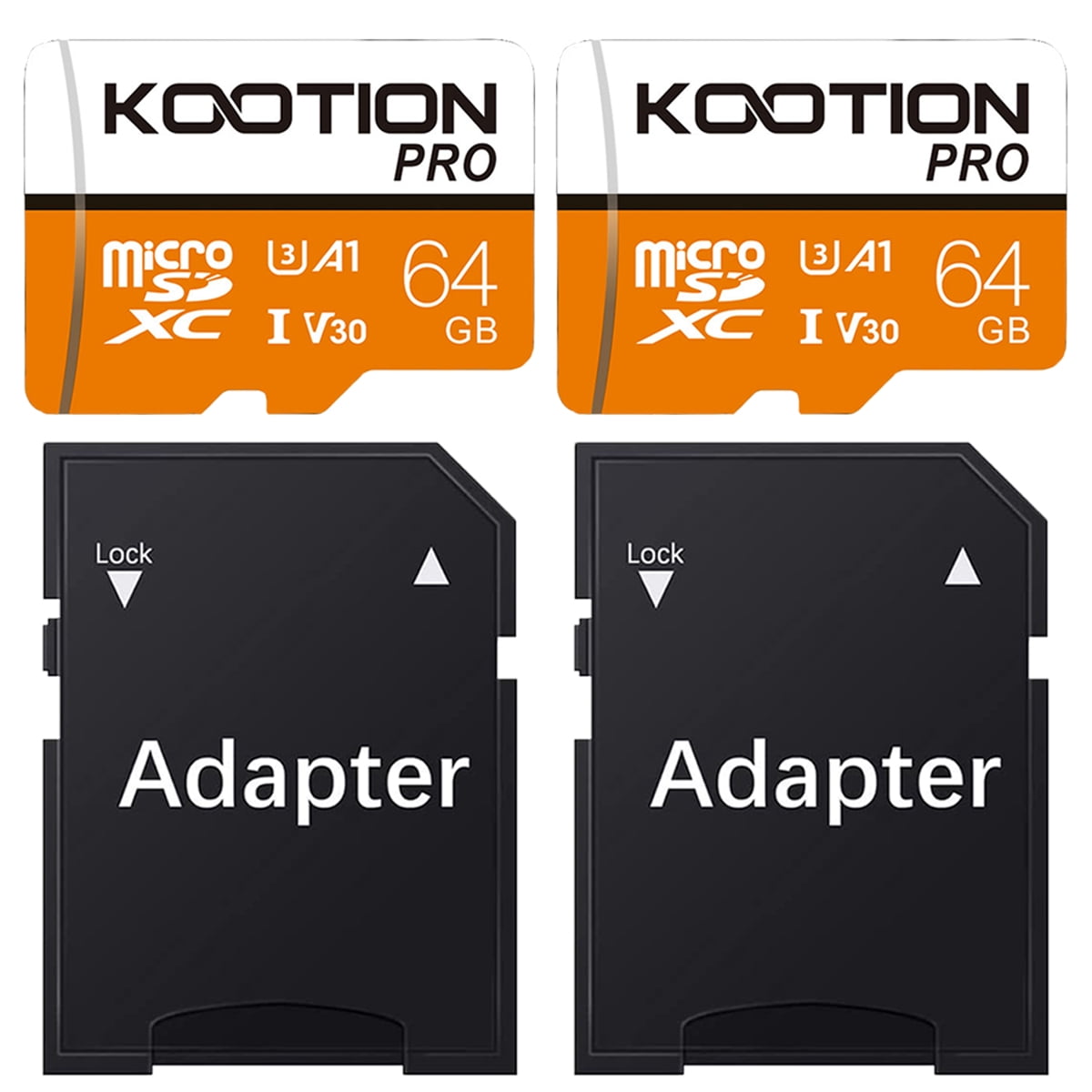 KOOTION 64 GB Micro SD Card 2 Pack U3 TF Card High Speed A30 MicroSD ...