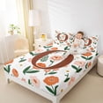 Catabedysis Boho Floral Letter Print Bed Sheets,Brown Monogrammed O ...
