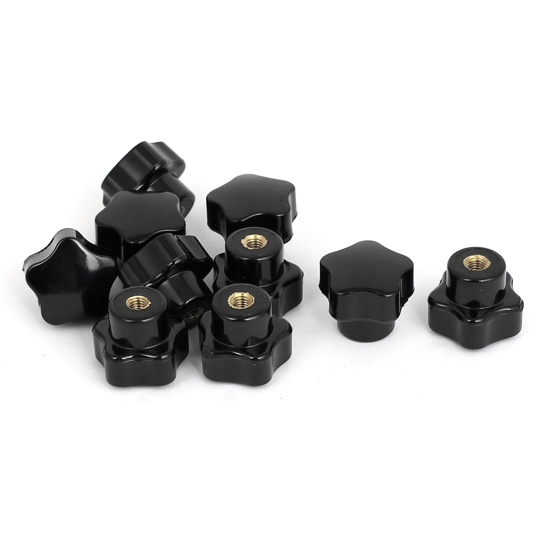 M5 x 25mm Female Thread Plastic Star Head Clamping Knob Jig Black 10pcs ...