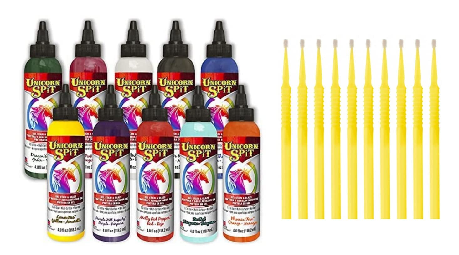 Unicorn SPiT Gel Stain and Glaze in One - 10 Paint Collection 4oz ...