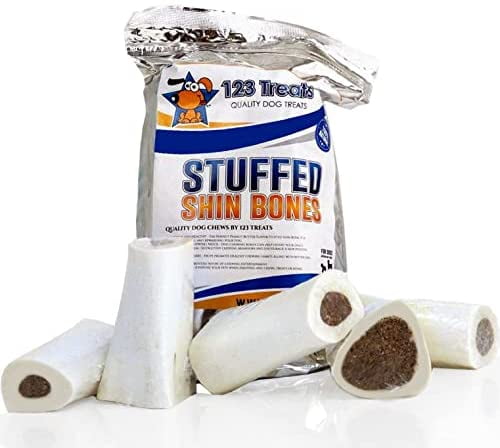 Filled Dog Bones Chews with Peanut Butter Flavor Stuff Bones 3-4" (5 ...