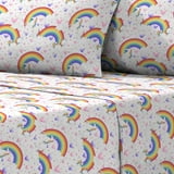 Dream Factory Unicorn Rainbow Twin 3 Piece Sheet Sets, Polyester ...
