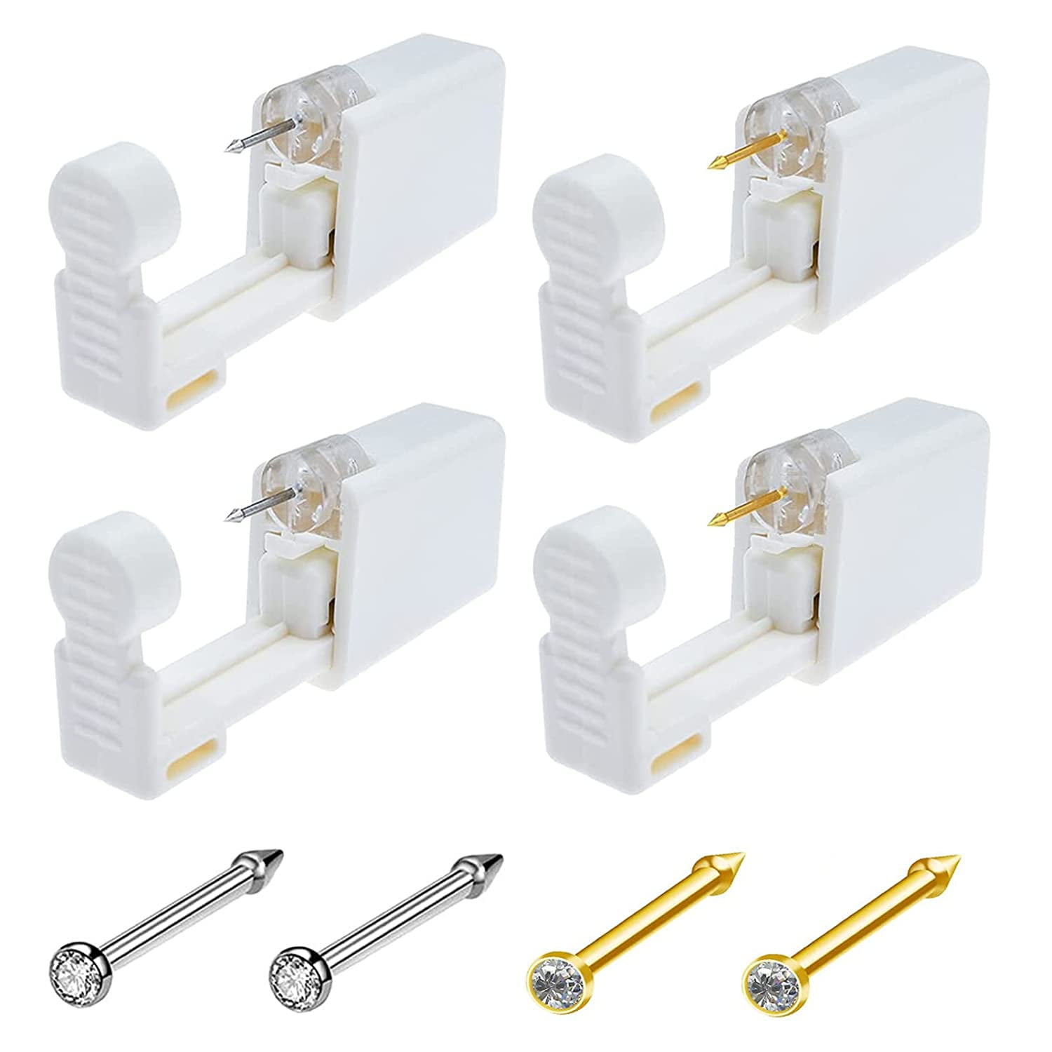 Nose Piercing Kit, 4 Pack Self Nose Piercing Gun Safety Disposable Nose ...