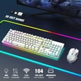 2.4G Wireless Gaming Keyboard&Mouse, Type C/USB Dual Receiver, RGB LED ...