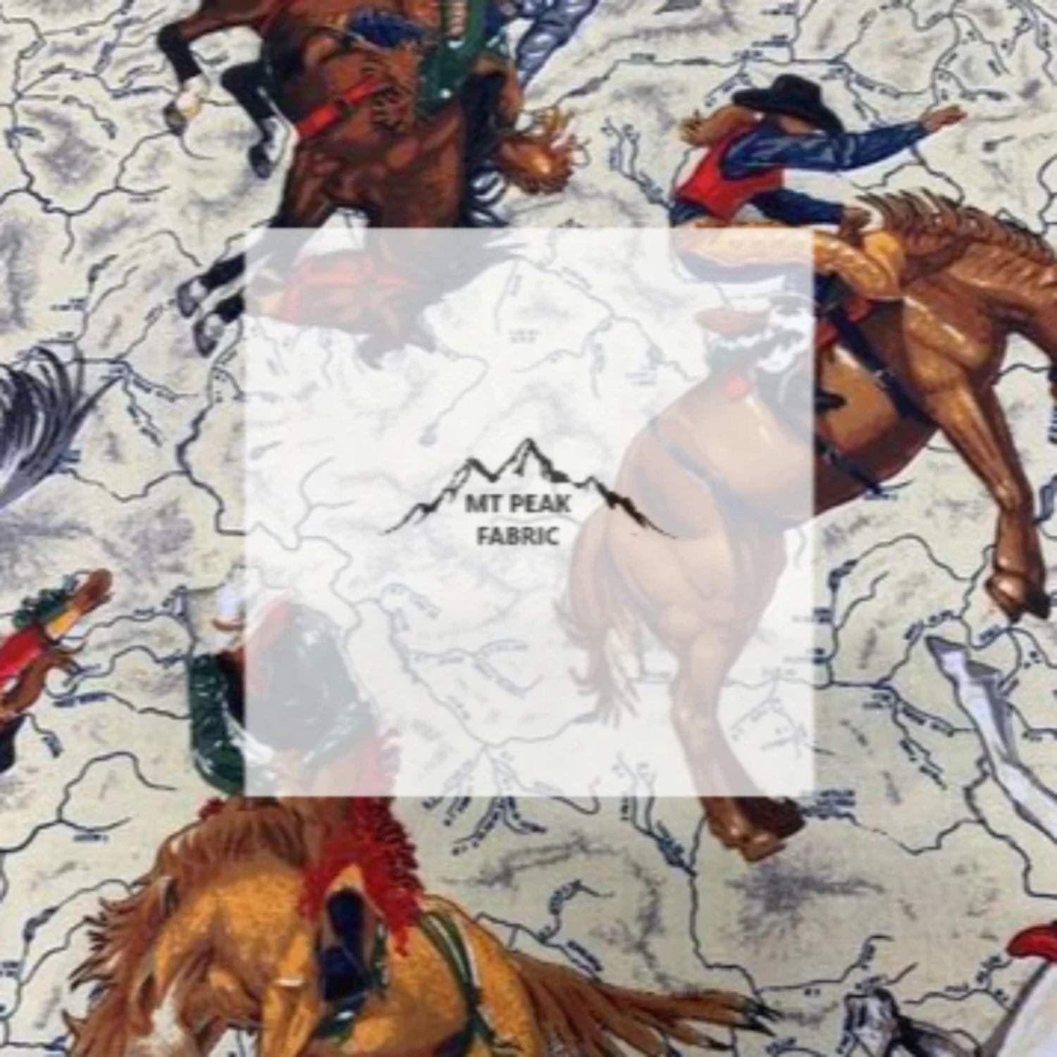 Western Cowboy Bronco Realistic Cotton Fabric - Walmart.com