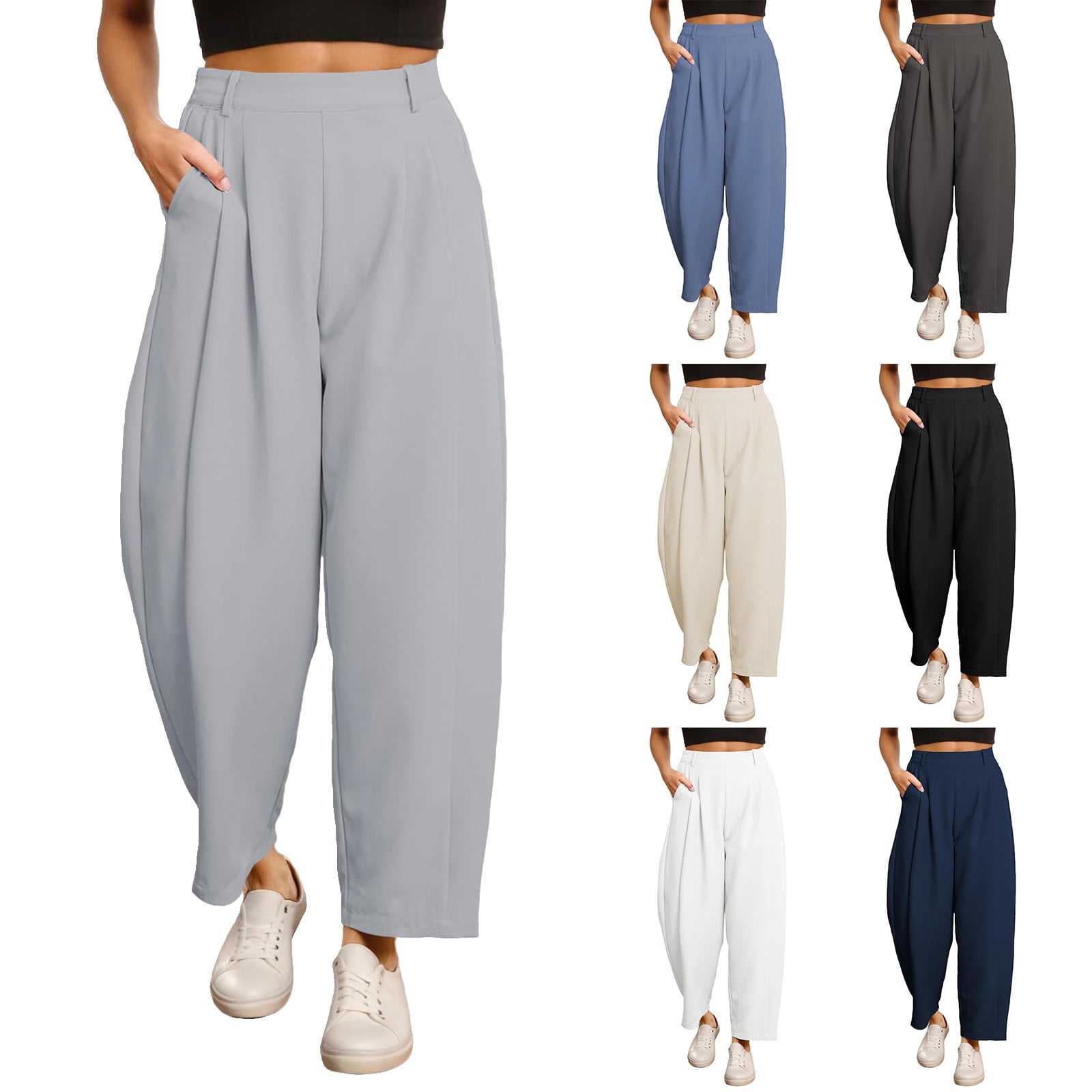 Click here for Zafoop Womens Wide Leg Barrel Pants High Waisted E... prices