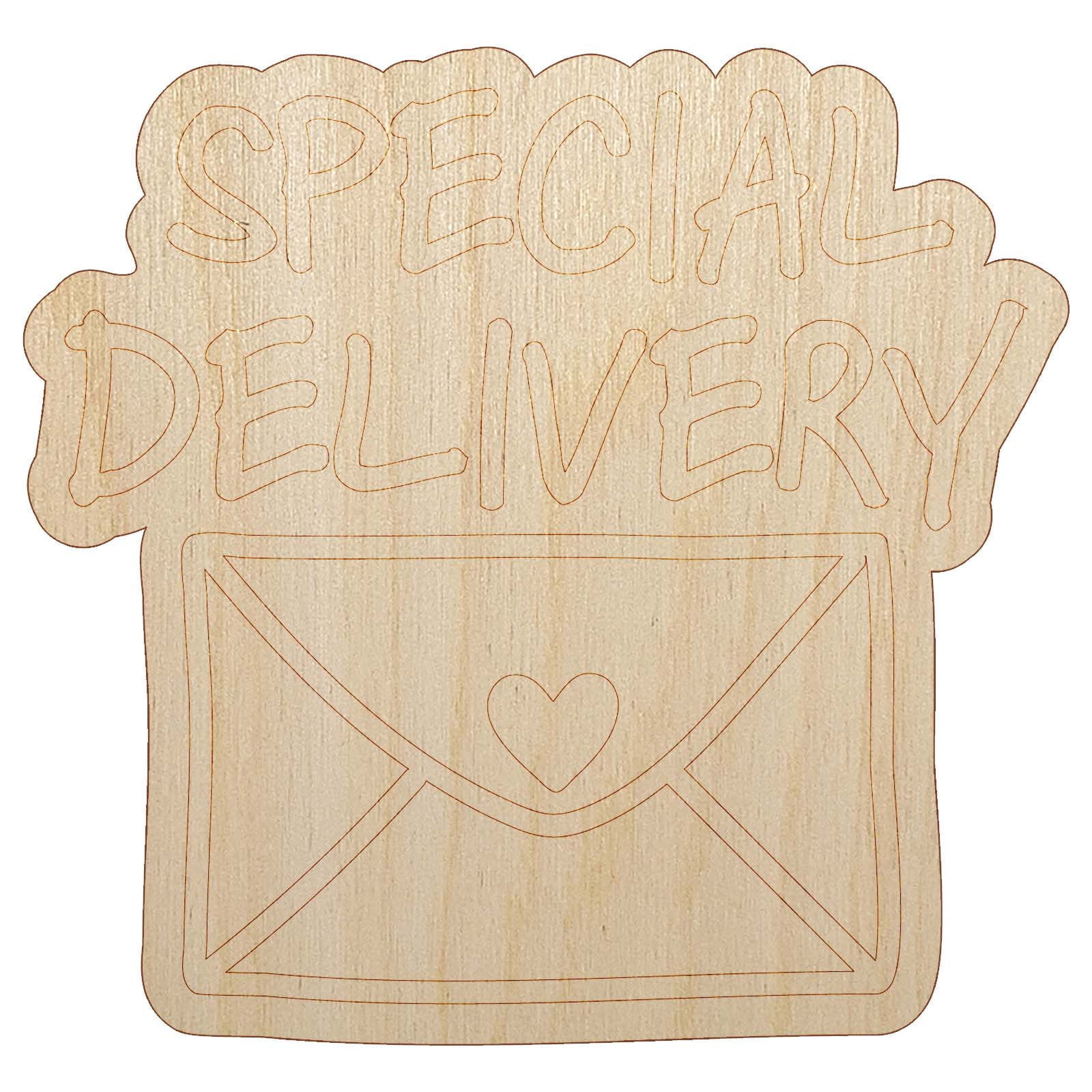 Special Delivery Envelope Wood Shape Unfinished Piece Cutout Craft DIY ...